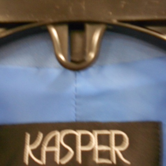 Kasper | Jackets & Coats | Kasper 2 Cornflwr Blue Crepe Shawl Collar ...